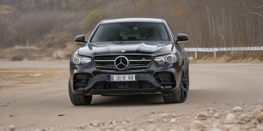 Stunning Silver Mercedes-Benz Sports Car Parked Amidst Palm Trees at Sunset