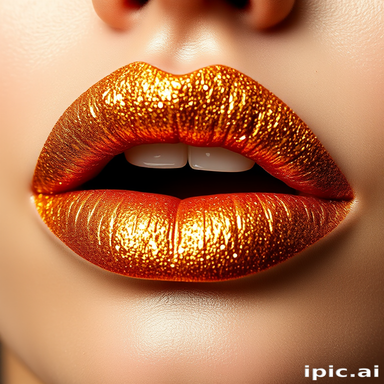 Vibrant Golden Lips: A Bold Statement of Glamour and Style