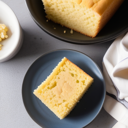 A Delicious Slice of Moist Yellow Cake Served on a Stylish Plate