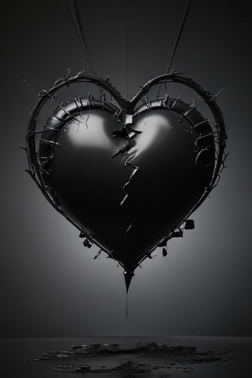 A Dark and Broken Heart: Symbolizing Pain and Emotional Turmoil