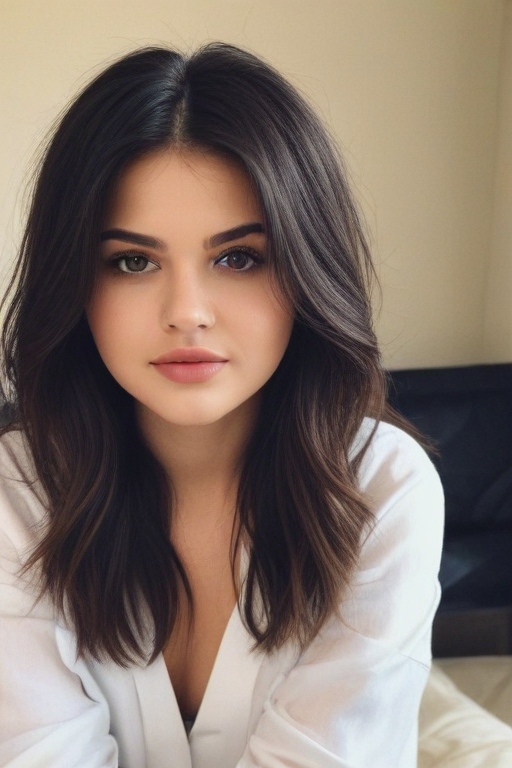 Natural Beauty: A Close-Up Portrait of a Young Woman with Soft Features