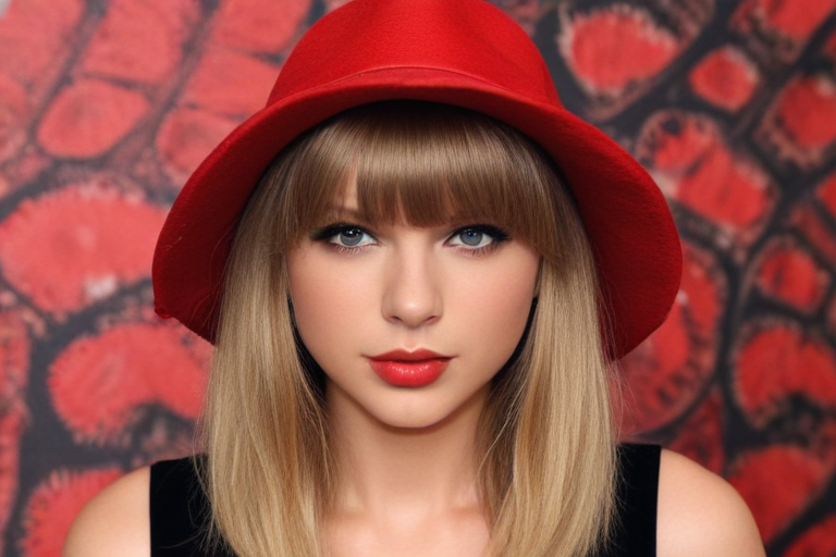 Taylor swift with red hat