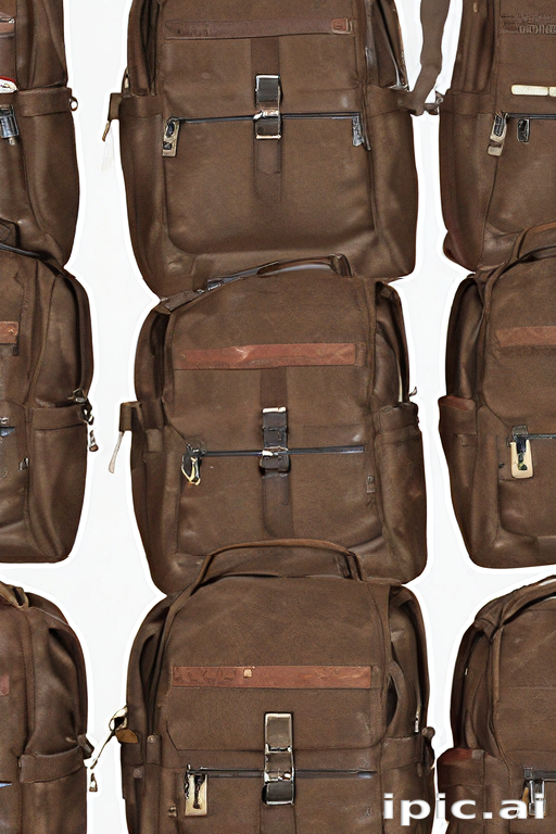 Stylish Brown Backpacks Displayed in a Creative and Unique Arrangement