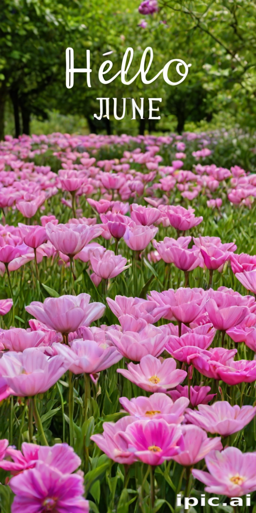 Welcoming June with a Vibrant Field of Beautiful Pink Tulips
