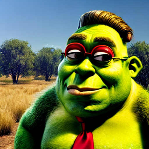 Donald trump eating Shrek