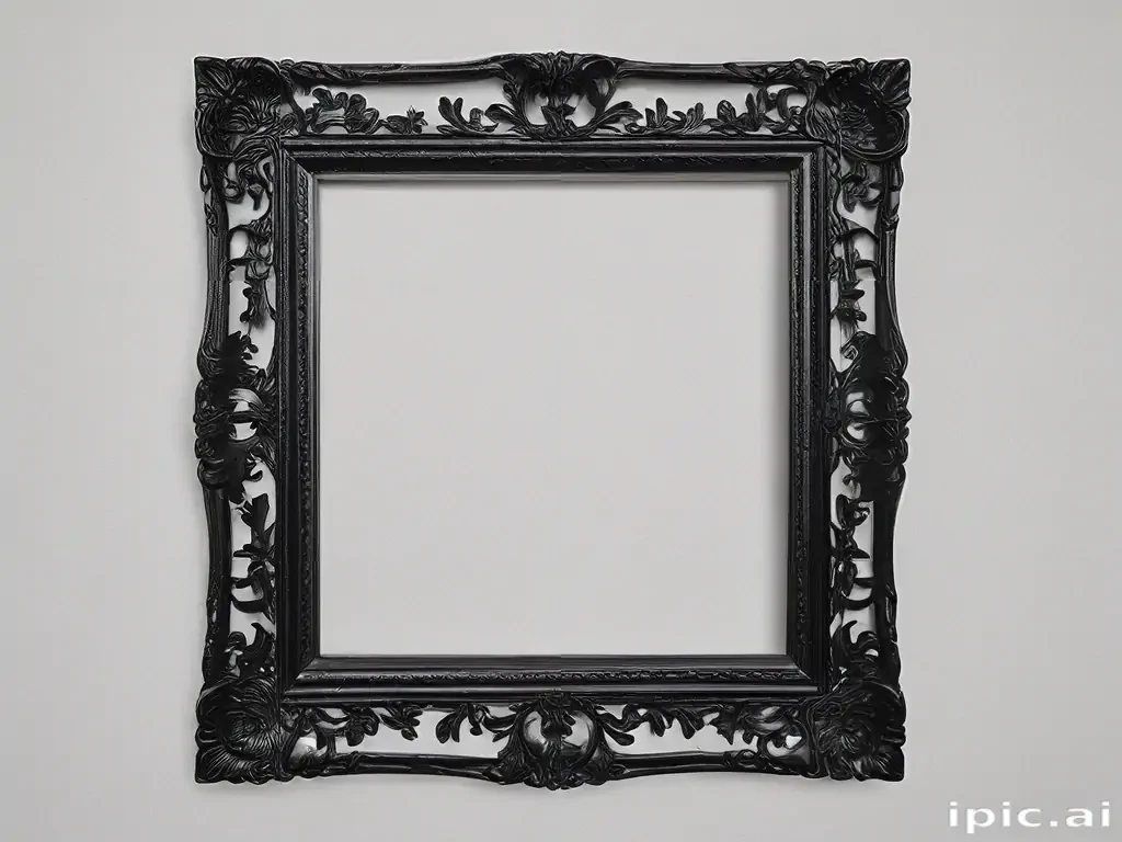Intricate Black Decorative Frame Awaiting a Beautiful Piece of Art.