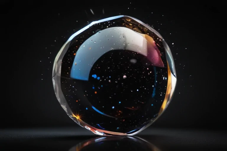 A Stunning Close-Up of a Multicolored Crystal with Sparkling Reflections