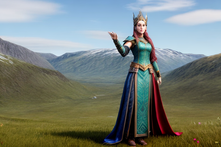 Norse Godess Gróa, full body