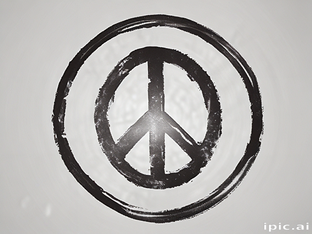 Artistic Representation of the Iconic Peace Symbol on a Light Background