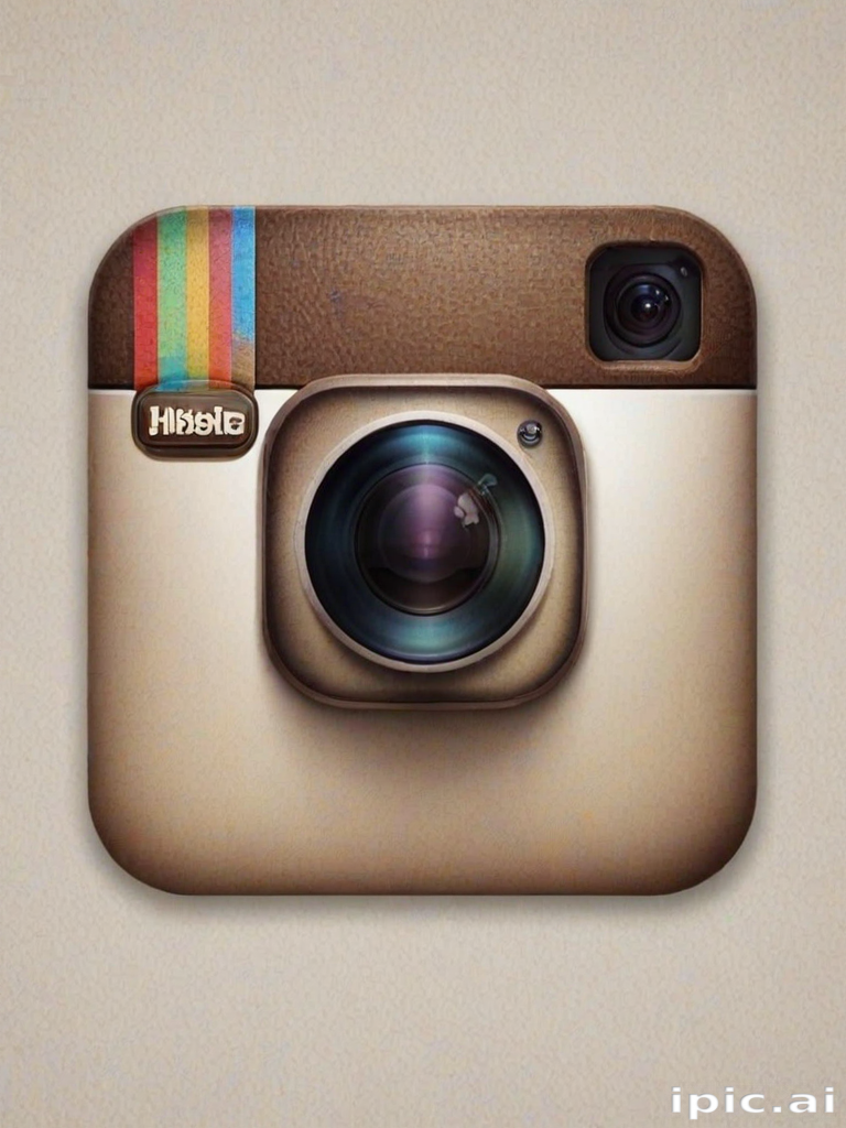Creative Representation of the Iconic Instagram Logo in Vintage Style