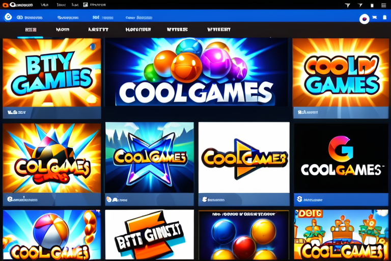 Colorful Game Interface Showcasing Various Titles and Exciting Gameplay ...