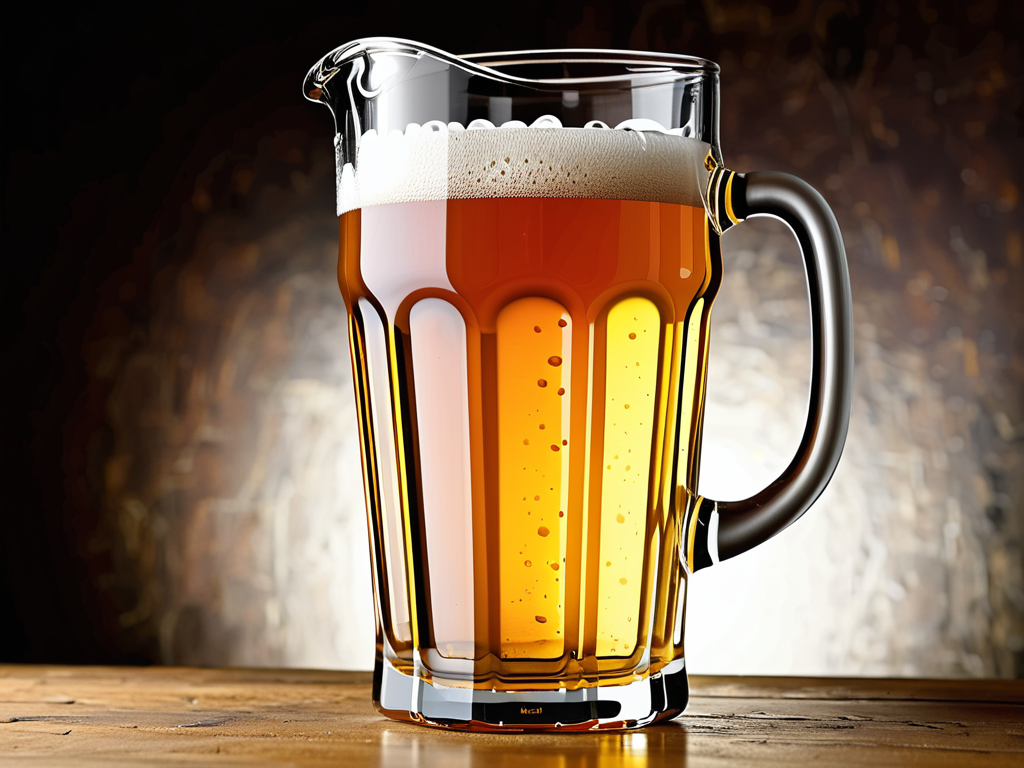 A Refreshing Pitcher of Golden Beer Perfect for Enjoying with Friends