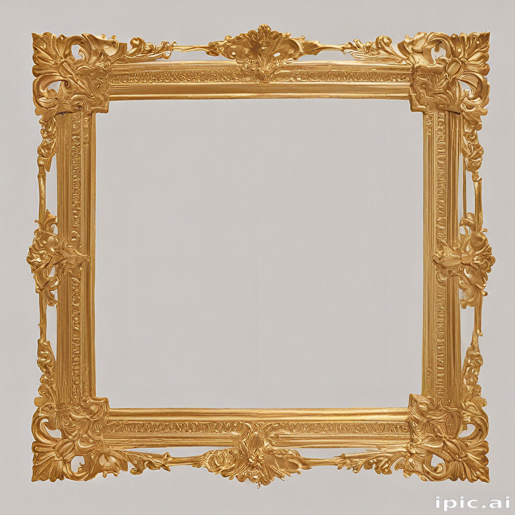 Elegant Vintage Golden Frame Ready for a Beautiful Artwork Display