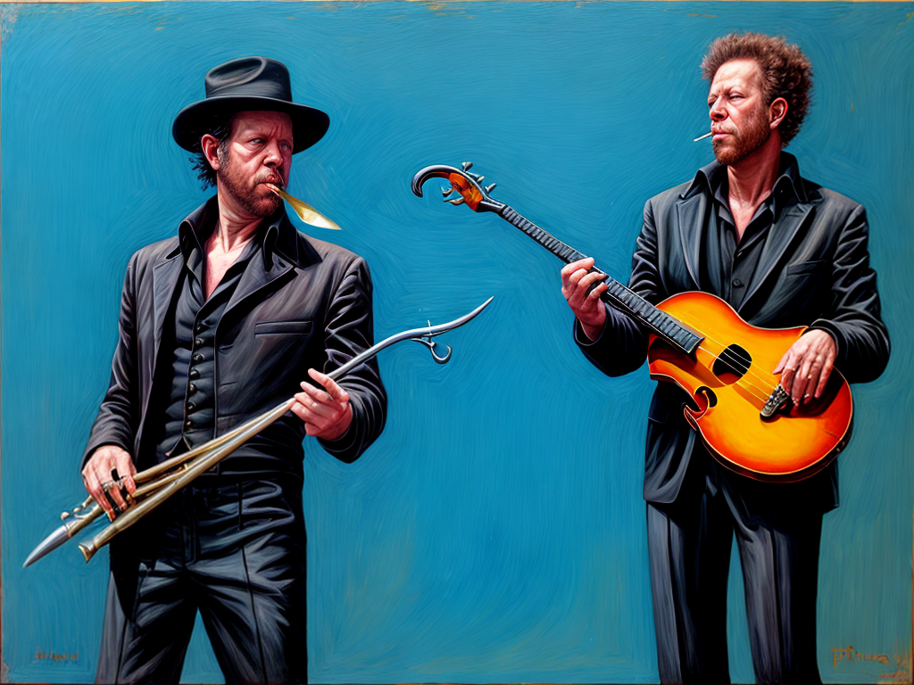 tom waits swordfishtrombone oil painting