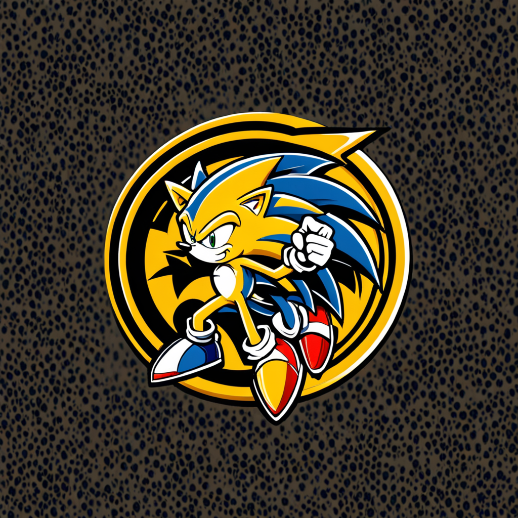 A super sonic logo design 2D style