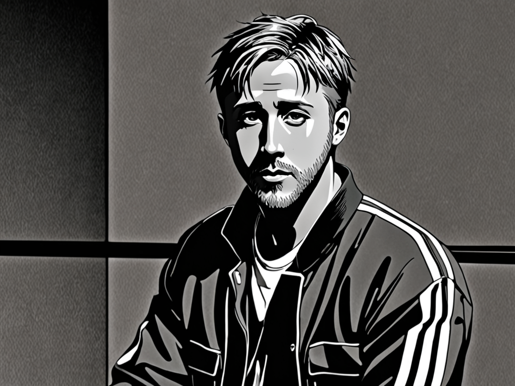 manga, anime, ghibli, light, ryan gosling, buzzcut, 2d, ghost in a ...