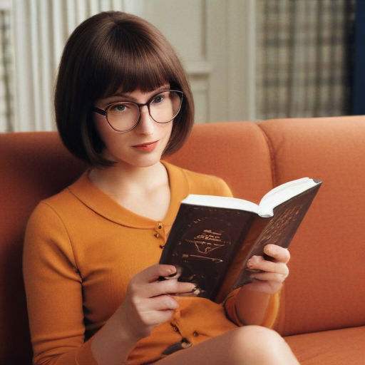 velma dinkley reading a book