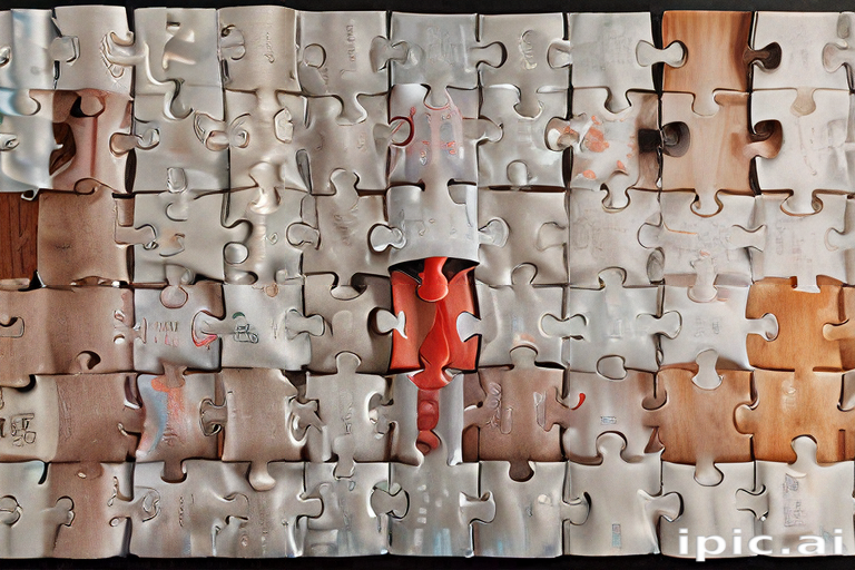 A Colorful Puzzle Featuring Various Textures and Patterns in Pieces.