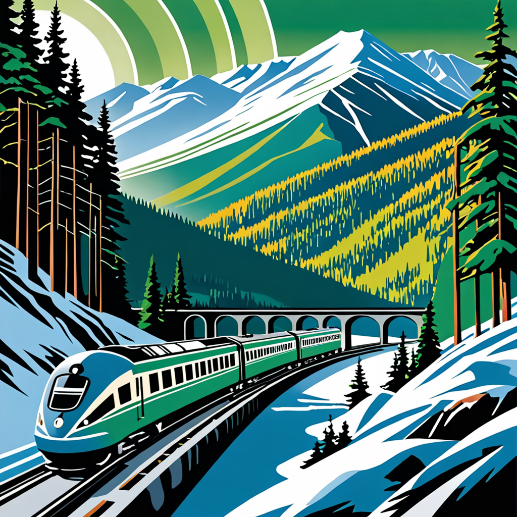 art deco streamline railway corporation poster modern highspeed train ...