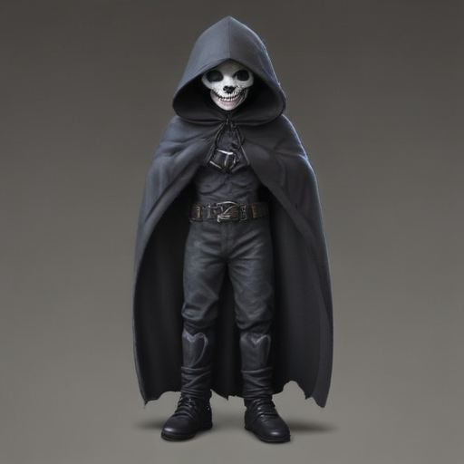 Hooded cartoon ghoul