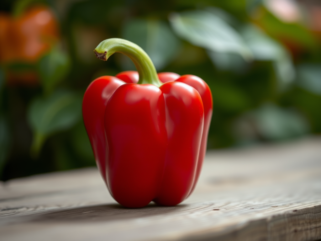 Create a highly detailed and realistic image of a red bell pepper ...