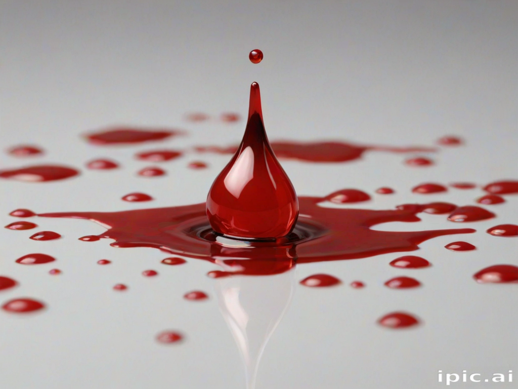 Captivating Moment of a Single Red Droplet Splashing on Surface