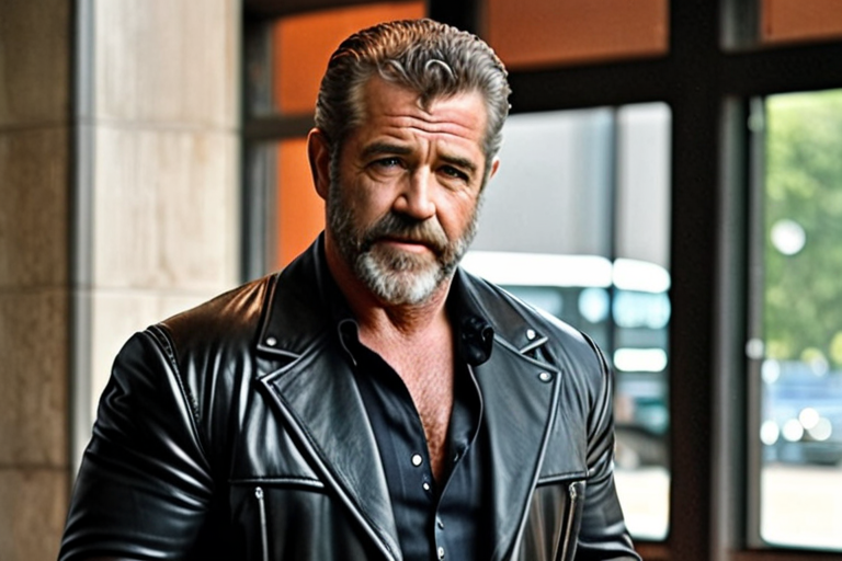 Mel gibson straps Russell Crowe both in muscular and bearded black ...
