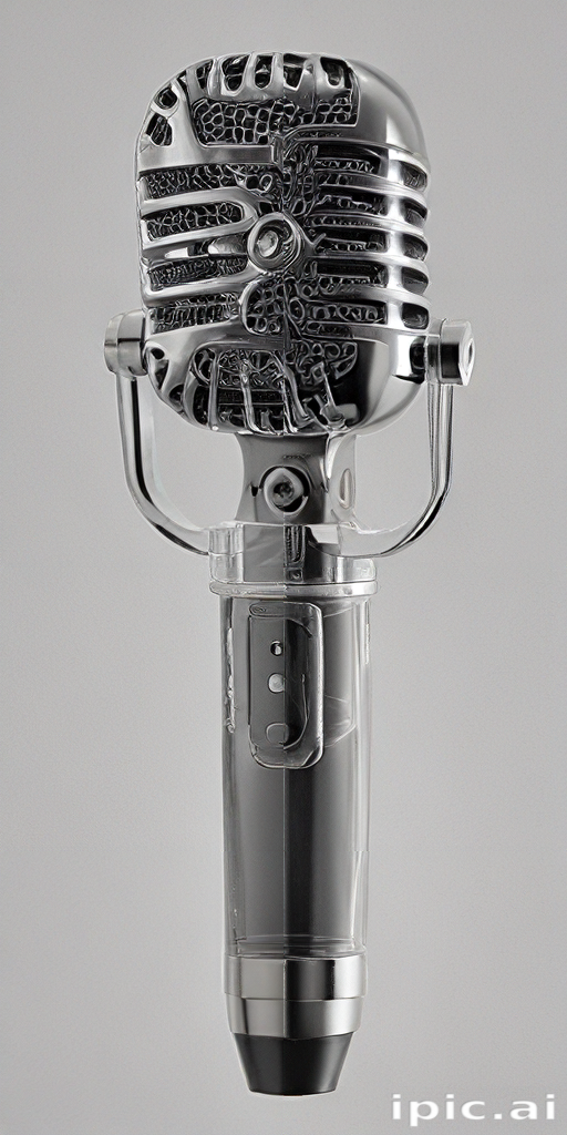 Stylish Vintage Microphone Design with Modern Transparent Body and ...