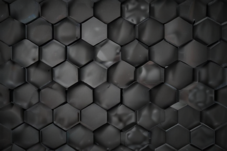 Intricate Pattern of Interlocking Hexagons in a Dark, Glossy Finish