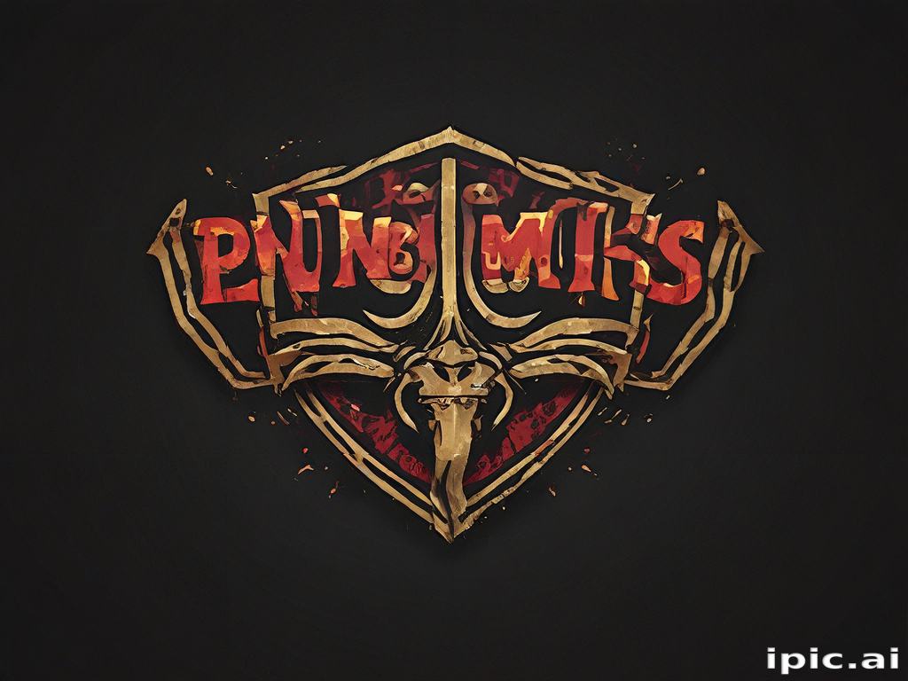 An Intricate Logo Design Featuring a Shield with Bold Text Elements