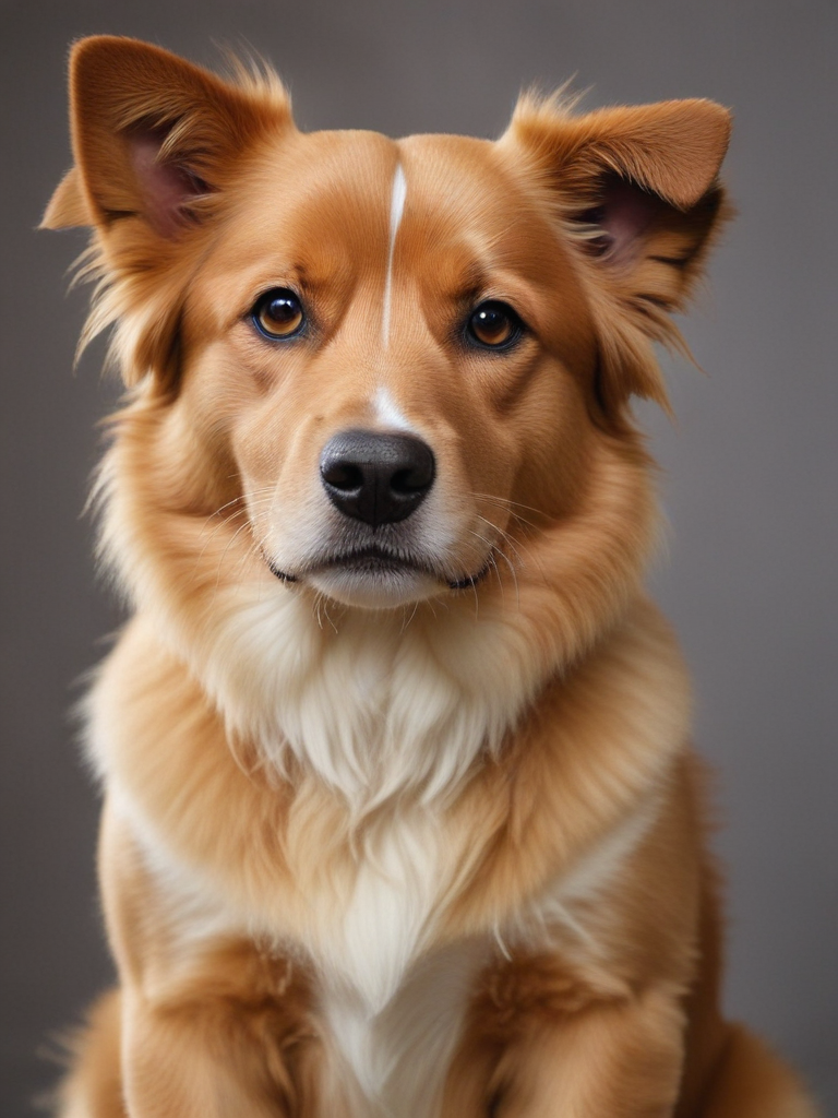 A Beautiful Golden Dog with Expressive Eyes and Fluffy Fur