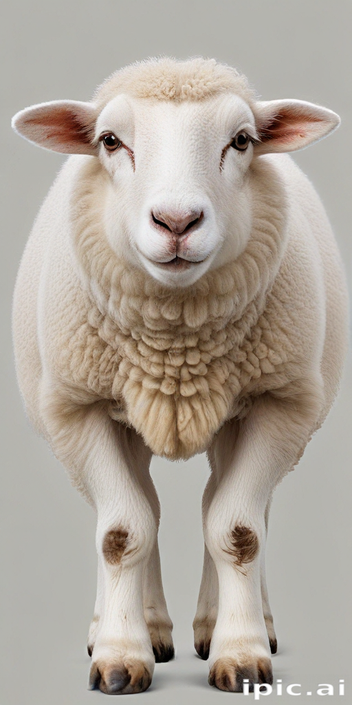 A Close-Up Portrait of a Fluffy Sheep Standing Proudly in Front.