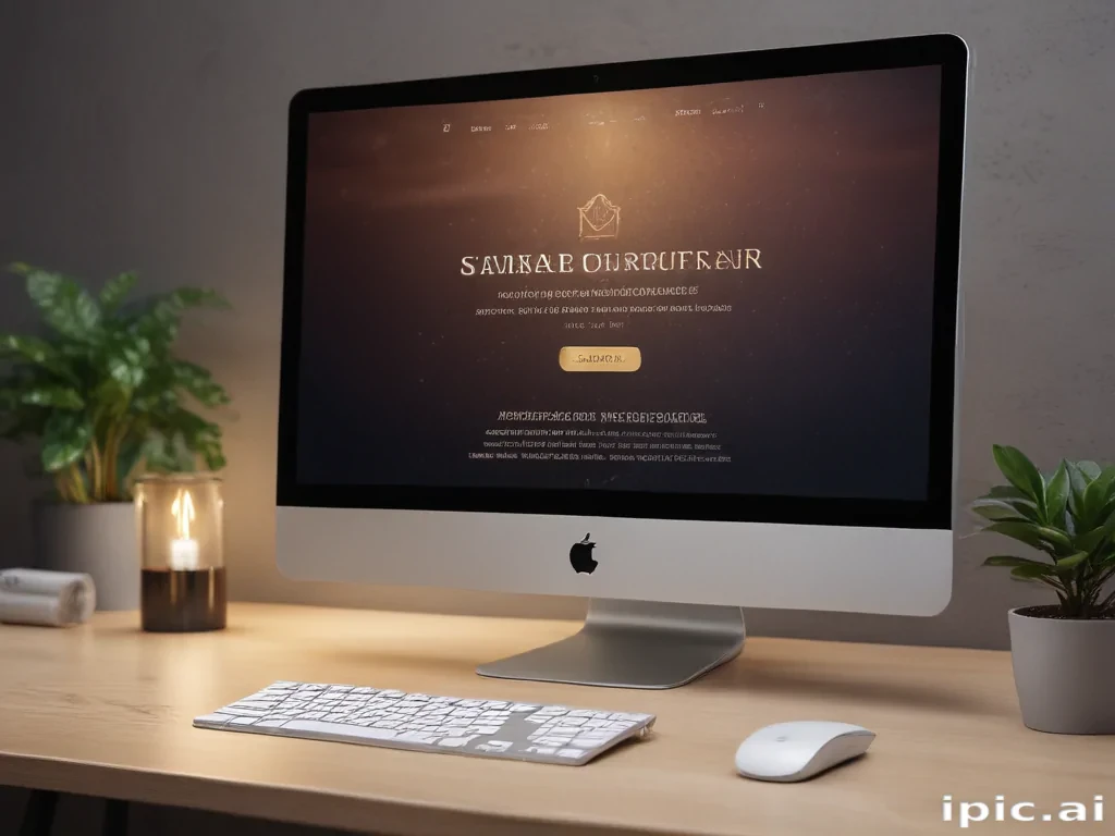Modern Desktop Setup Featuring an Elegant Website on a Computer Screen