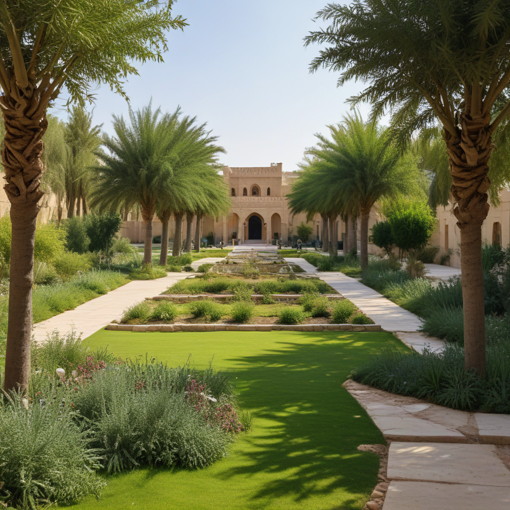 The large garden of Hamid bin Qahtaba perspective view