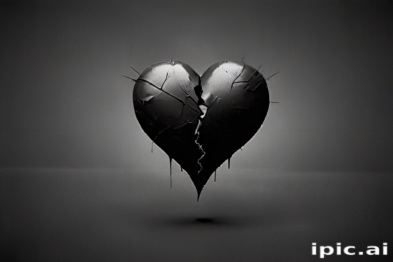 An Artistic Representation of a Broken Heart Symbolizing Emotional Pain ...