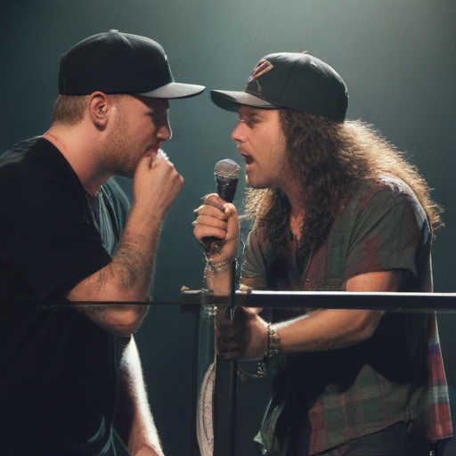Fred durst signing lead vocals on stage with Led Zeppelin
