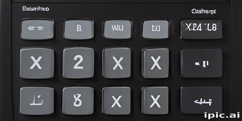 Close-Up View of a Unique Calculator with Distinctive Button Layout