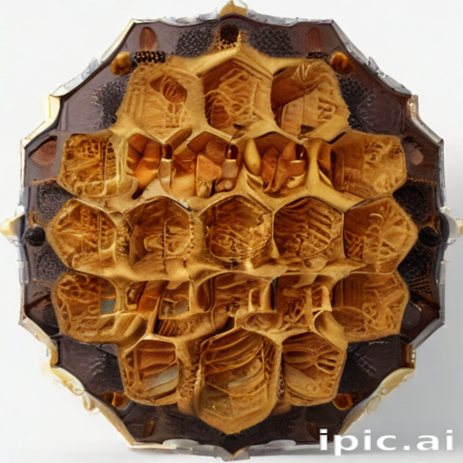Intricate Structure of a Honeycomb with Beeswax and Honey Cells