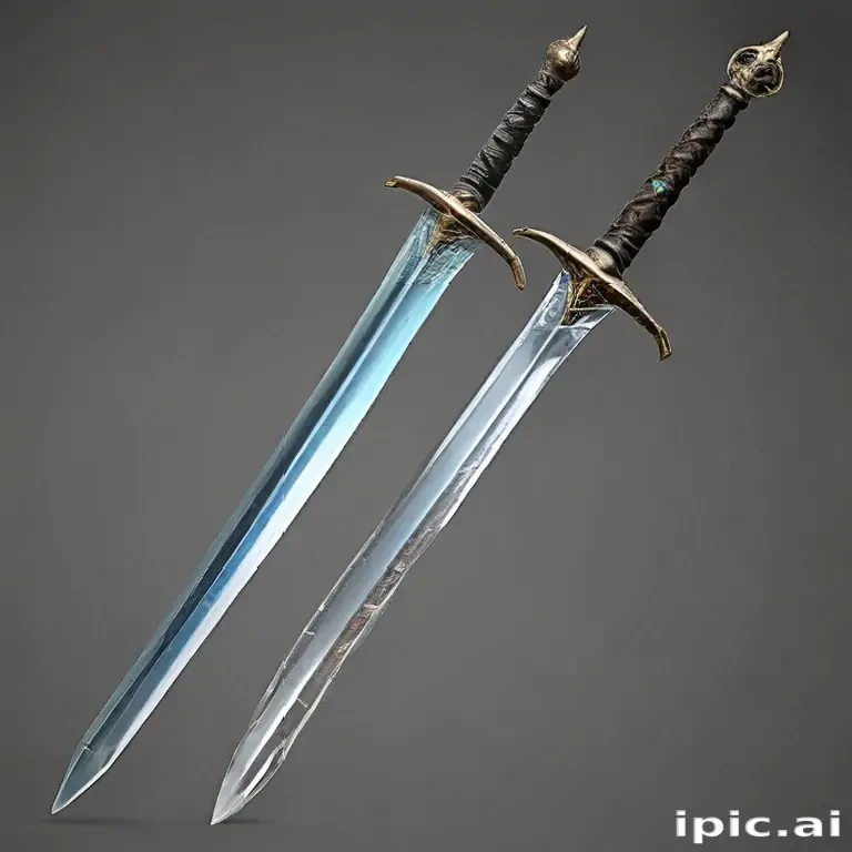 Two Intricately Designed Swords Showcasing Unique Blades and Elaborate ...