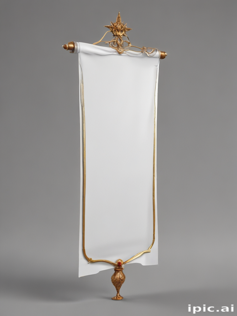 Elegant Blank Scroll Displayed on Decorative Stand with Ornate Design