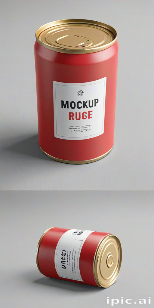 Stylish Red Mockup Can Design for Beverage Packaging Presentation