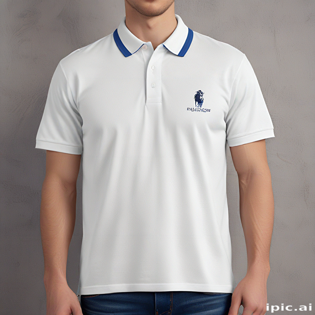 Stylish White Polo Shirt with Blue Accents for Casual Wear