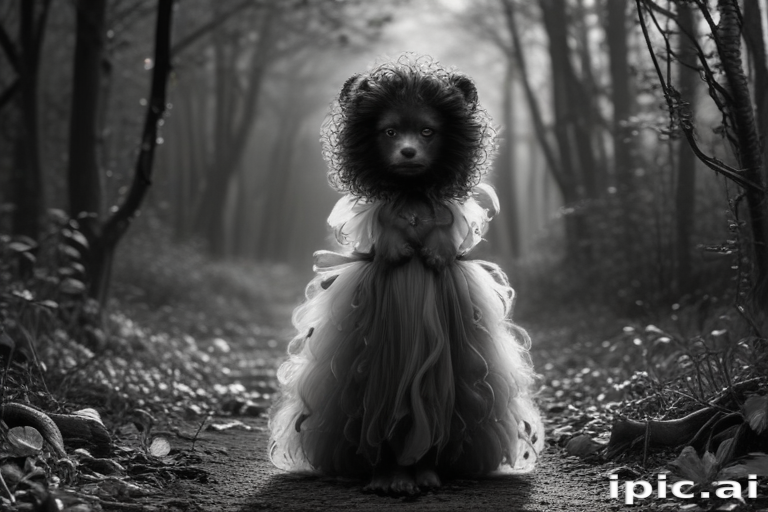 A Mystical Creature in an Enchanted Forest Wearing a Flowing Dress
