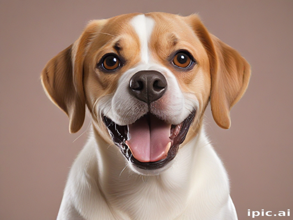 Joyful and Playful Dog with a Bright Smile Captured in Portrait.