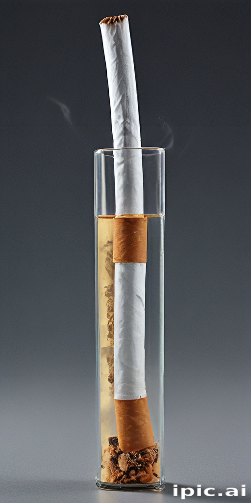A Creative Representation of a Cigarette Dipped in Water Glass