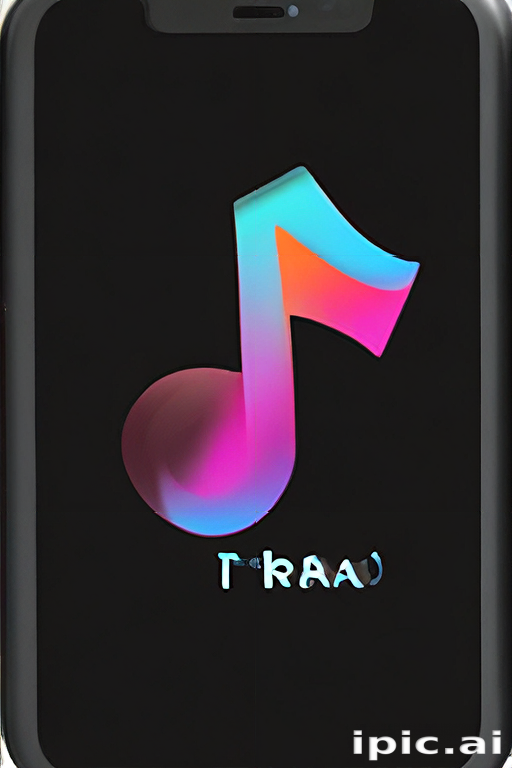 Vibrant Music Note Logo on a Smartphone Screen with Dark Background