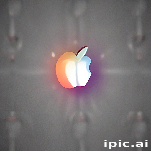Illuminated Apple Logo Against a Softly Textured Background with Subtle ...