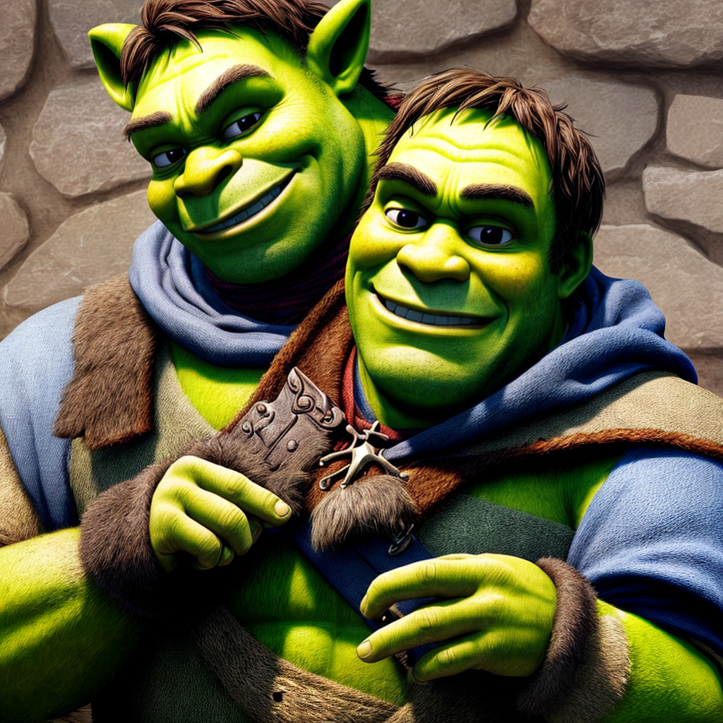 Human like Shrek the ogre but set in medieval times