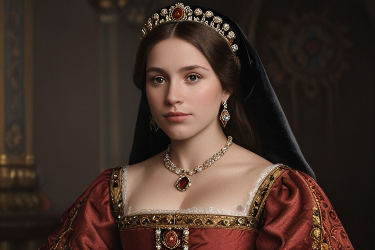 realistic and powerful photo of queen Katherine of Aragon in real life