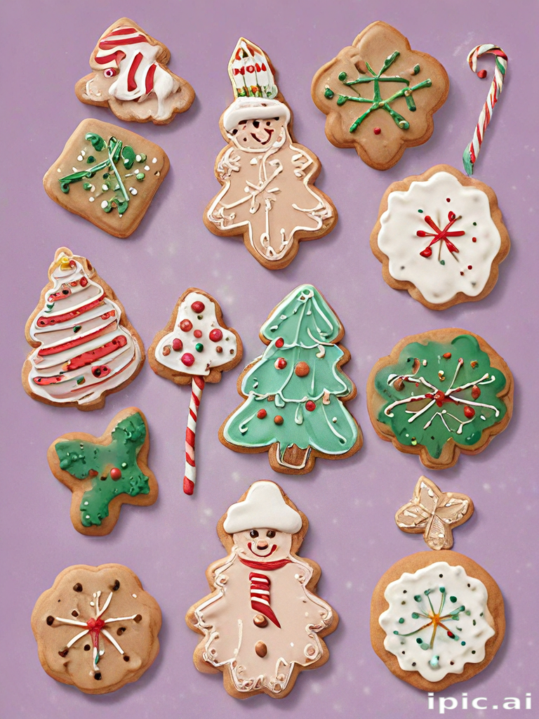 Deliciously Decorated Holiday Cookies Featuring Festive Shapes and ...